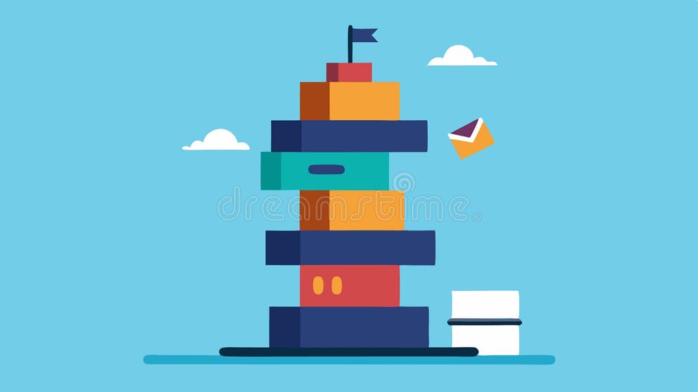 Teetering Stack of Tasks a Balancing Tower Made of Blocks Labeled with ...