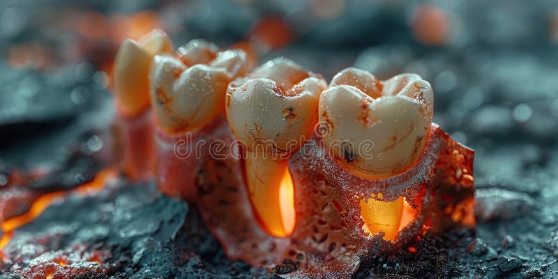 Teeth in Ashes. Created by Generative Artificial Intelligence Stock ...