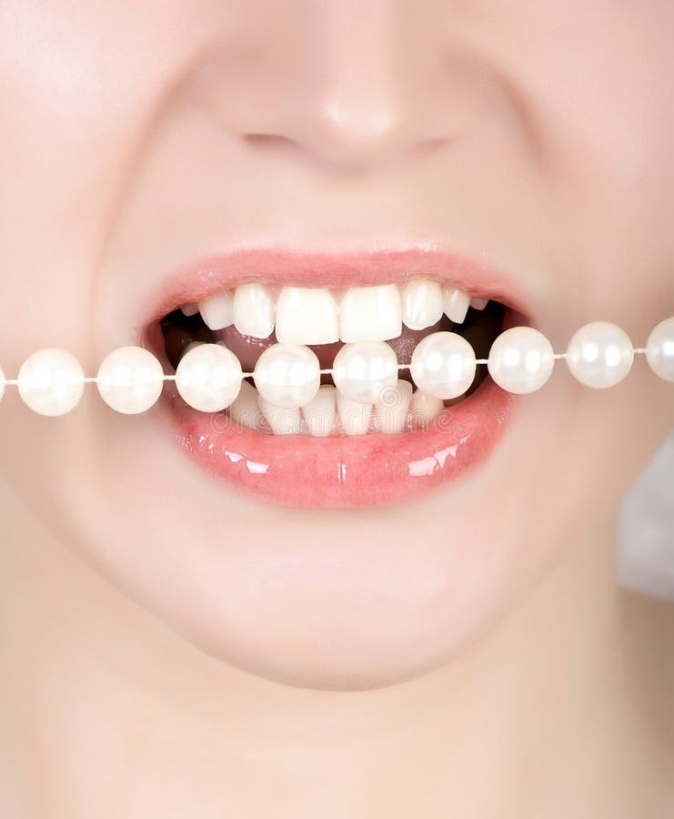 Woman Smiles Showing White Teeth Stock Image - Image of female ...
