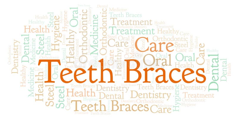 Teeth Braces word cloud. stock illustration. Illustration of typography ...