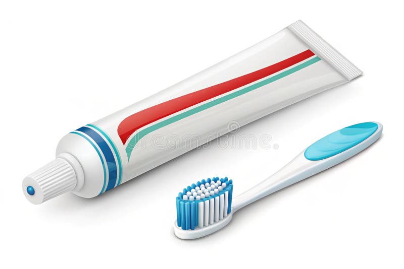 Teeth Brush with Toothpaste Illustration Stock Illustration ...