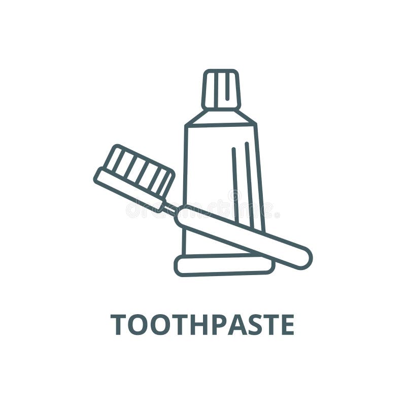 Teeth Brush, Toothpaste Vector Line Icon, Linear Concept, Outline Sign ...