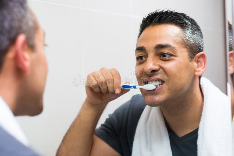 Teeth brushing stock photo. Image of adult, lifestyle - 37845438