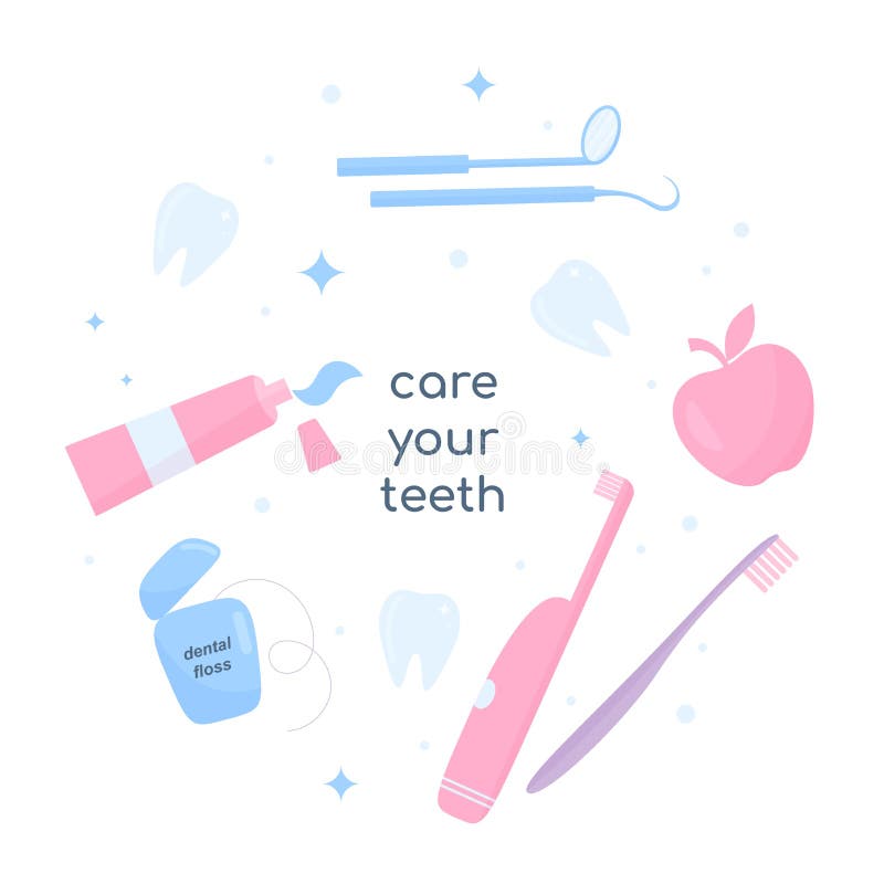 Teeth care collection stock vector. Illustration of booklet - 266868583