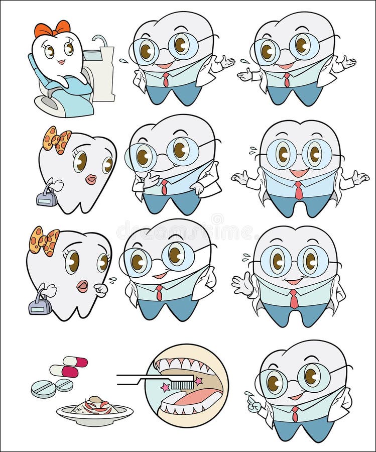 Teeth cartoon stock vector. Illustration of icon, dentist - 99409084