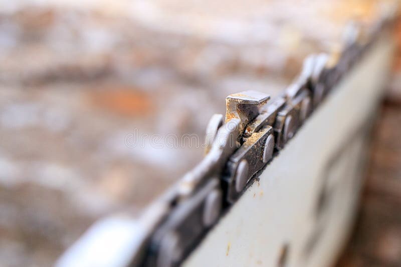 The Teeth on Chain Saws, Receding into the Distance Stock Photo - Image ...