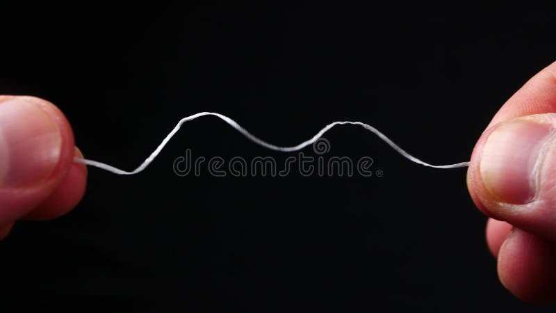 Teeth Cleaning Thread. Hands Holding Teeth Cleaning Thread Stock Video ...