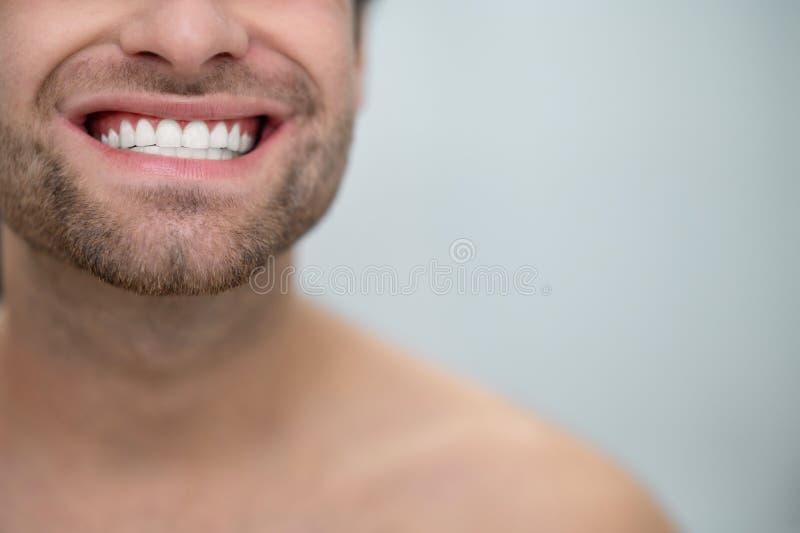 Close Up Picture of a Man Showing His Teeth Stock Photo - Image of ...