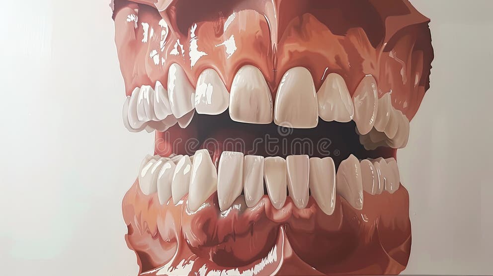 Teeth, Covered by Double-layered Translucent White Layers, Against a ...