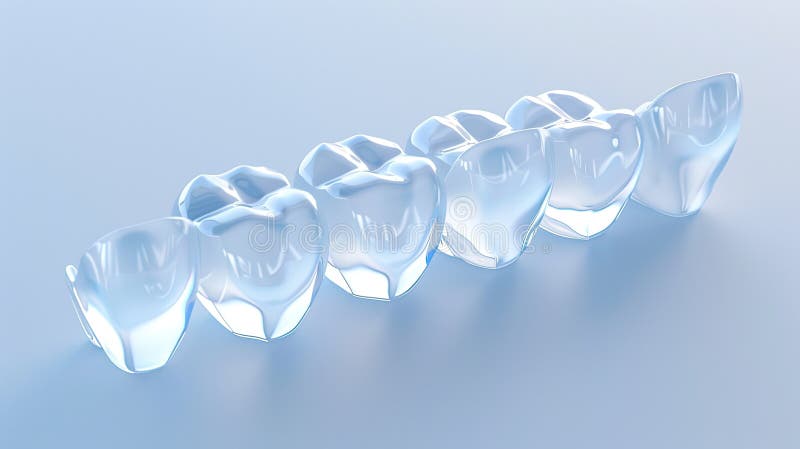 Teeth, Covered by Double-layered Translucent White Layers, Against a ...