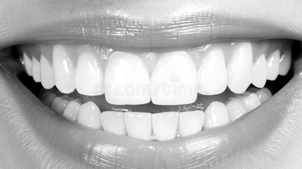 Teeth, Covered by Double-layered Translucent White Layers, Against a ...