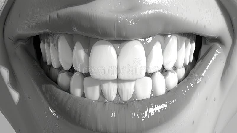Teeth, Covered by Double-layered Translucent White Layers, Against a ...