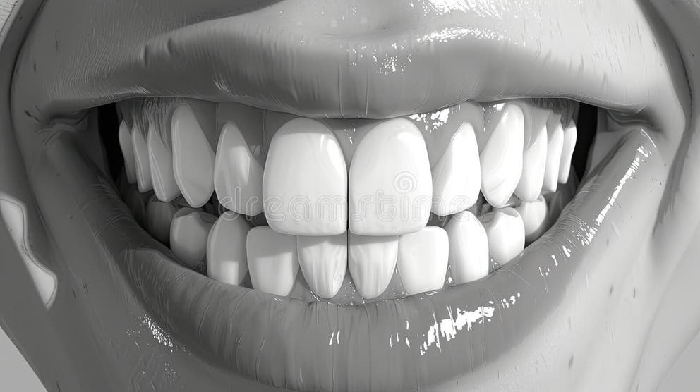Teeth, Covered by Double-layered Translucent White Layers, Against a ...