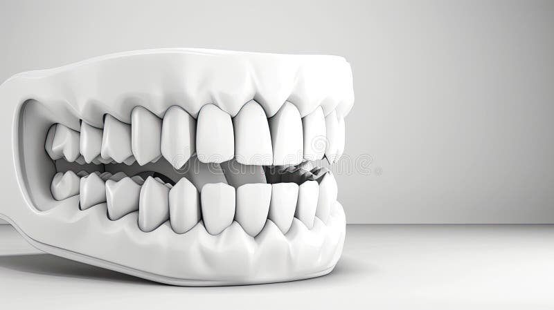 Teeth, Covered by Double-layered Translucent White Layers, Against a ...