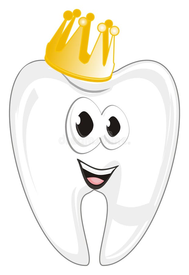 Teeth with crown stock illustration. Illustration of happy - 124610990
