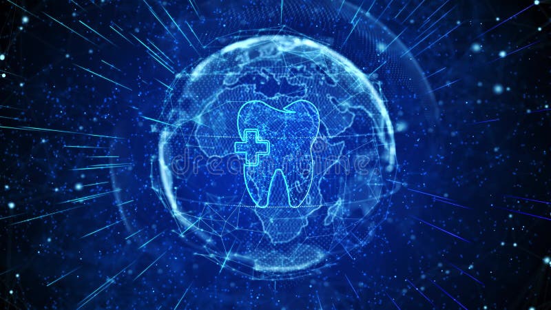 Teeth Digital Global Technology World Network Connections Background ...