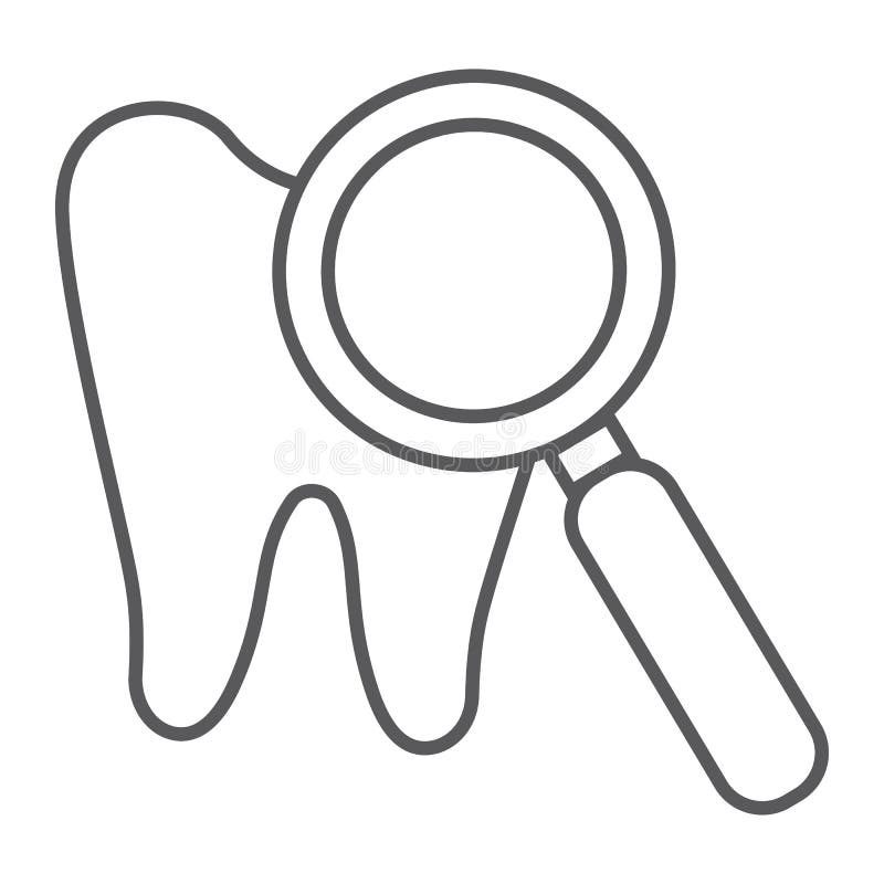 Dental Checkup Line Icon, Dental and Stomatolgy, Teeth Check Up Sign ...