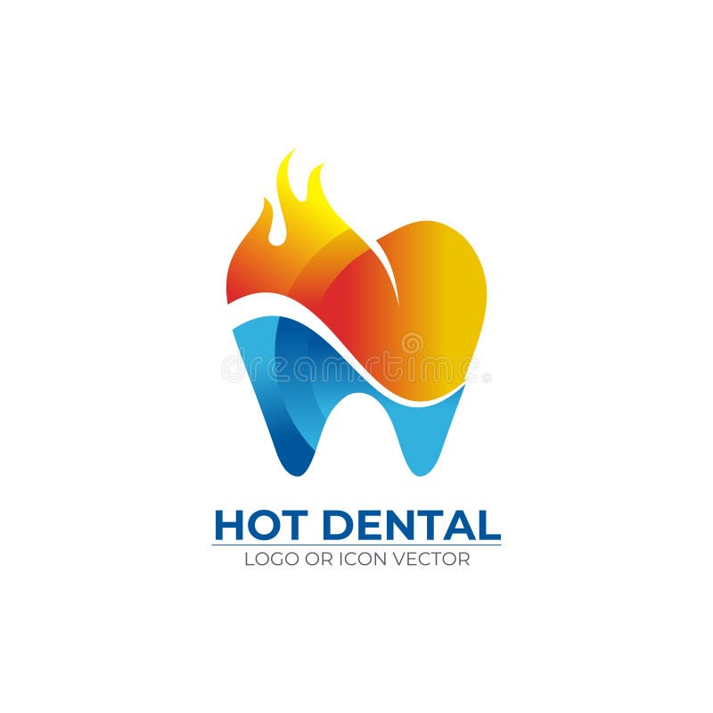 Teeth and Fire Vector Icon or Logotype Stock Vector - Illustration of ...