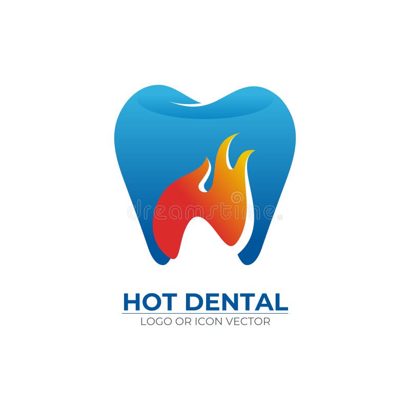 Teeth and Fire Vector Icon or Logotype Stock Vector - Illustration of ...