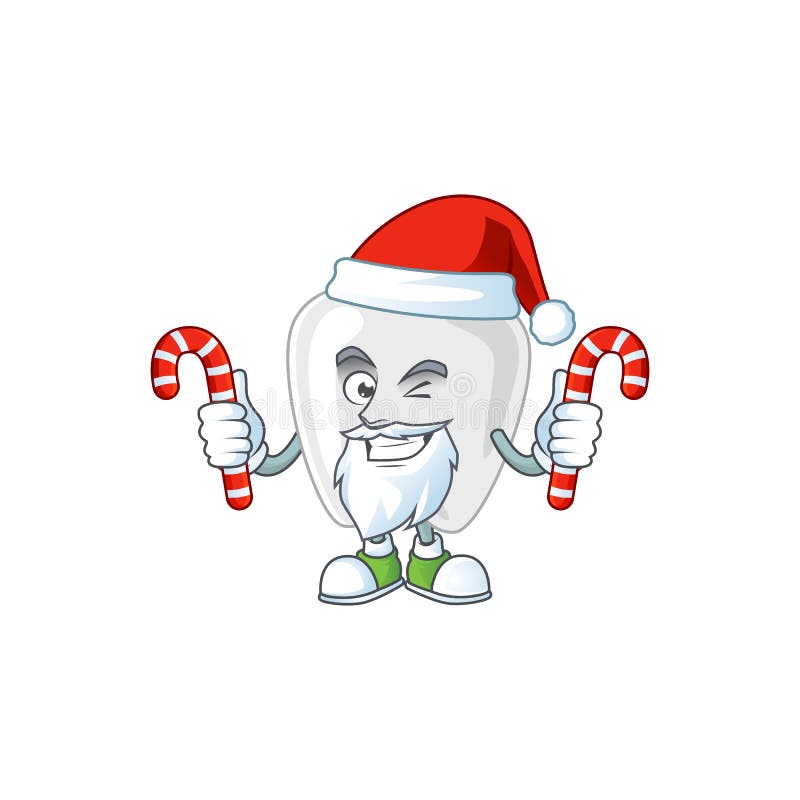 Teeth Humble Santa Cartoon Character Having Candies Stock Vector ...