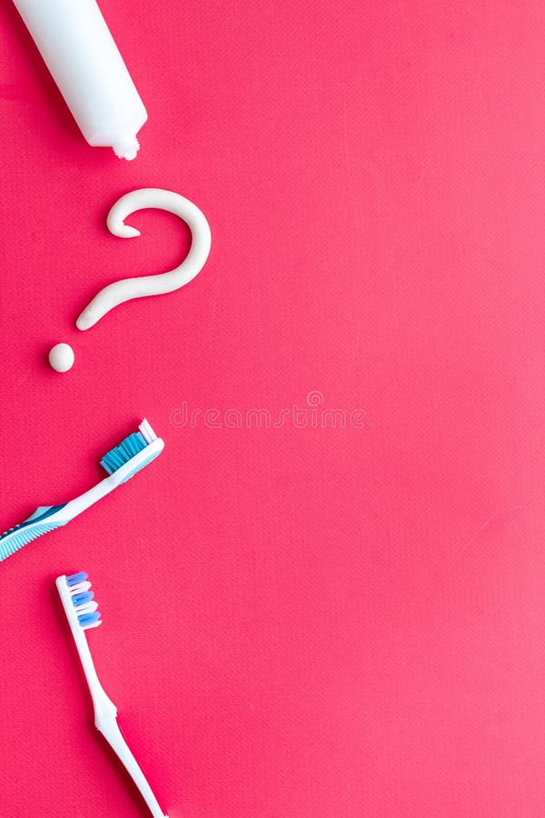 Teeth Hygiene Concept. Toothbrushes with Toothpaste, Top View Stock ...