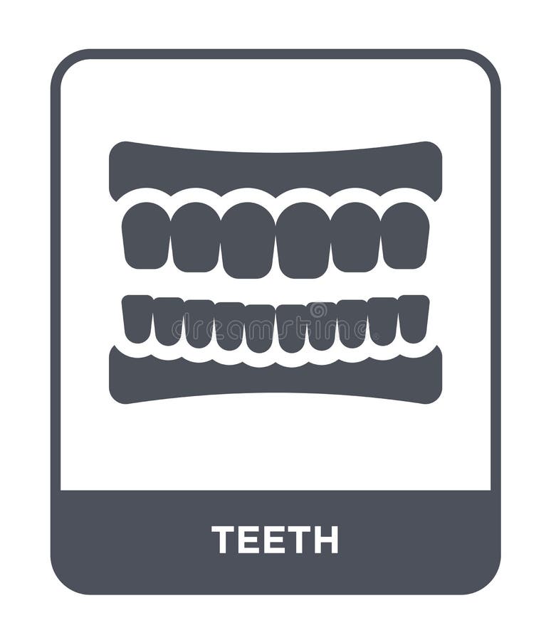 Teeth Icon in Trendy Design Style. Teeth Icon Isolated on White ...