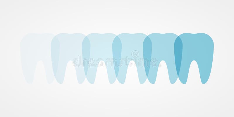 Teeth Illustration. Translucent Silhouettes. Horizontal Format. Vector ...