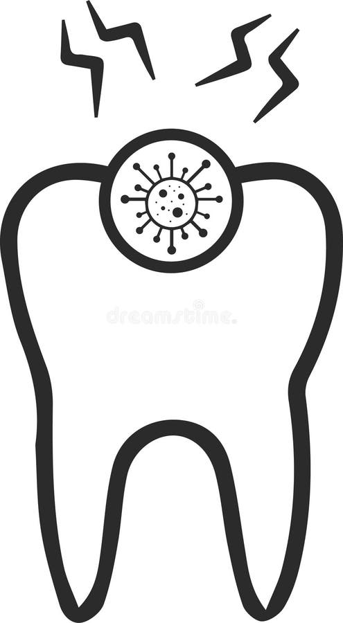 Teeth Infection Icon, Teeth Icon, Dental Problem Black Vector Icon ...