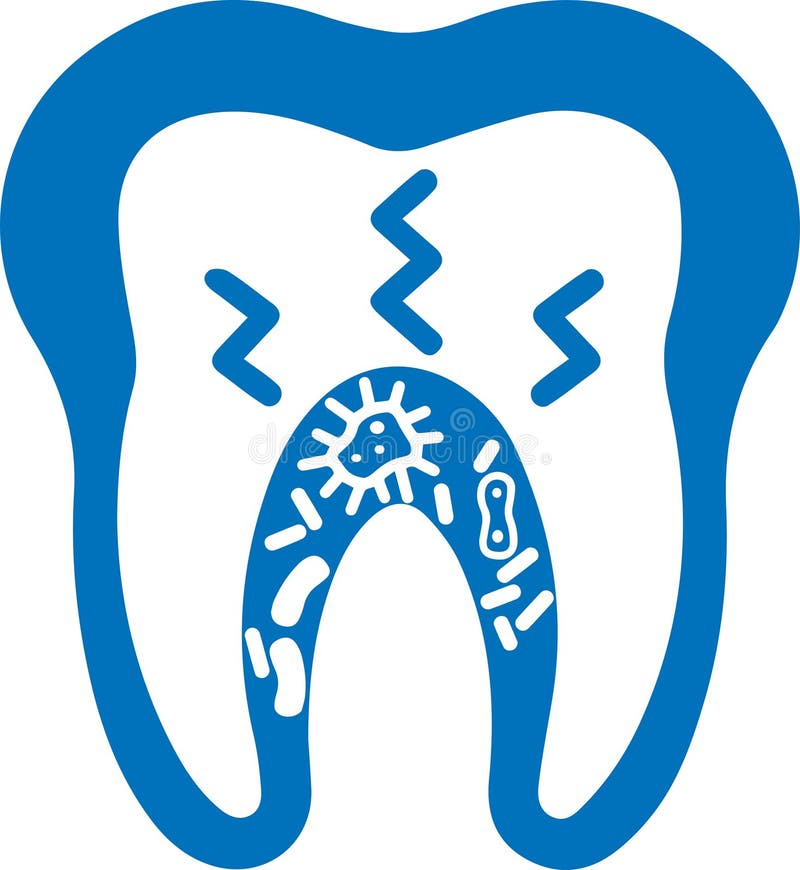Teeth Infection Icon, Teeth Icon, Dental Problem Blue Vector Icon ...
