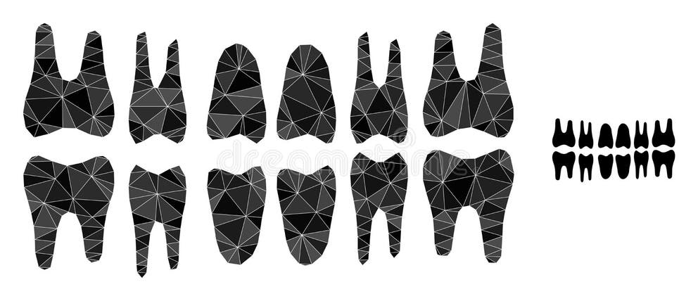 Teeth Jaw Triangle Lowpoly Flat Icon Stock Vector - Illustration of ...