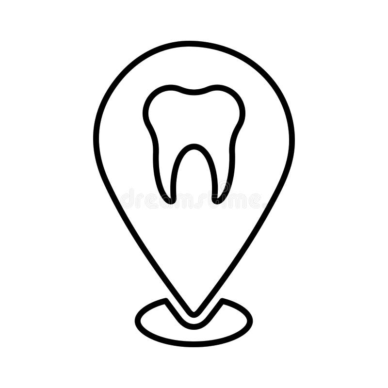 Teeth, Location Line Icon. Outline Vector Stock Vector - Illustration ...