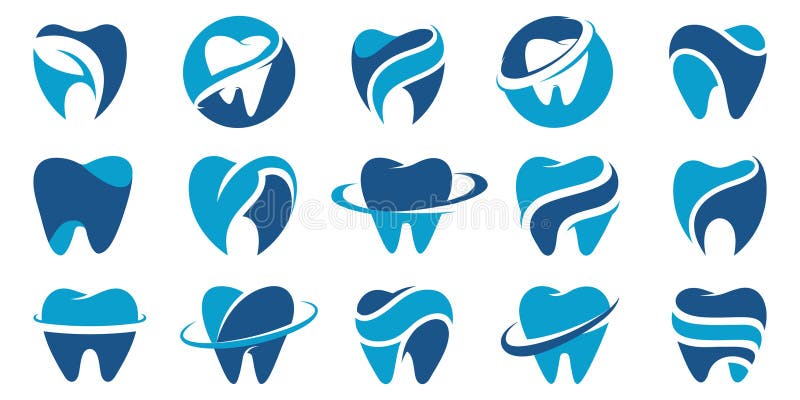 Teeth Logo Collection. Set of Dental Tooth Icon Stock Vector ...