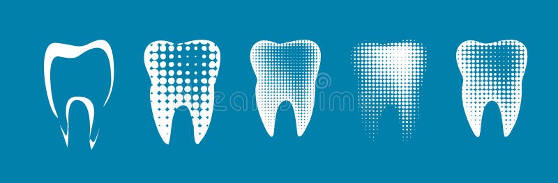 Teeth Logo Set. White Tooth Icon - Dental Logo Template Vector ...