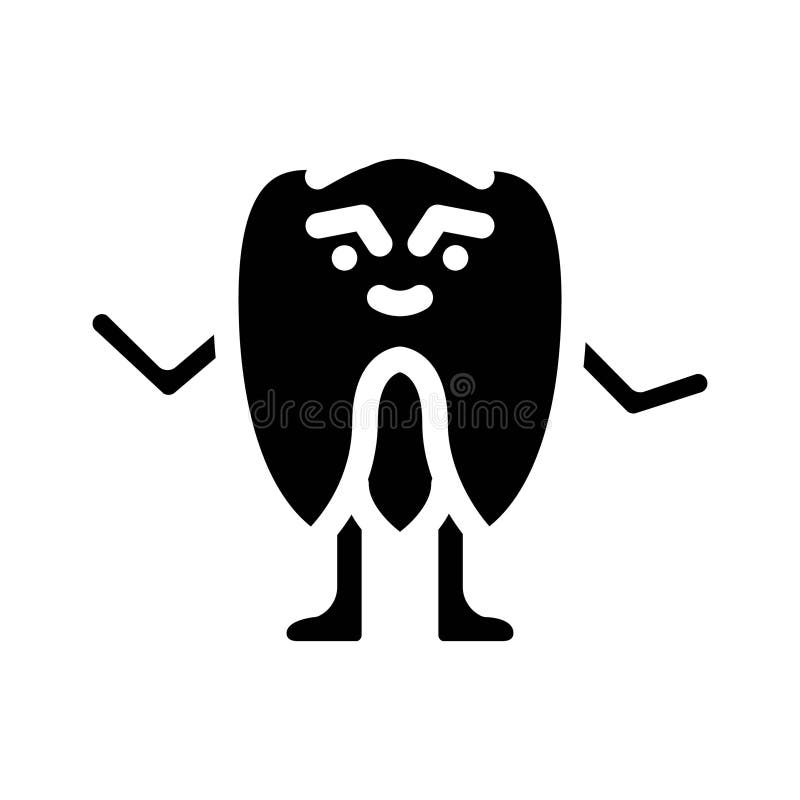 Teeth Monster Alien Glyph Icon Vector Illustration Stock Vector ...