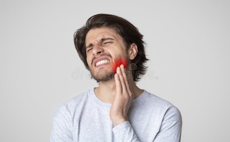 Teeth Problem. Sad Man Suffering from Tooth Pain Stock Image - Image of ...