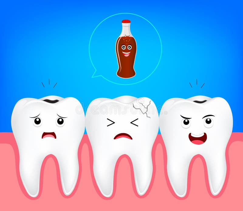 Teeth Problem from Soft Drink. Stock Vector - Illustration of teeth ...