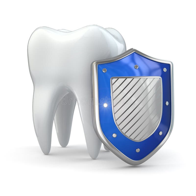 Teeth Protection Concept. Shield and Tooth Stock Illustration ...