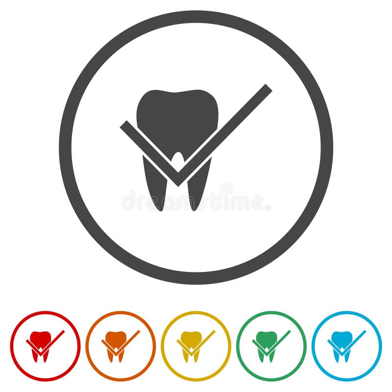 Teeth Protection, Tooth Care Icons Set - Illustration Stock Vector ...