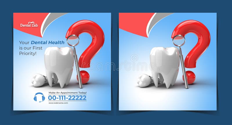 Teeth with Question Mark Dental Implants Surgery Concept Instagram Post ...