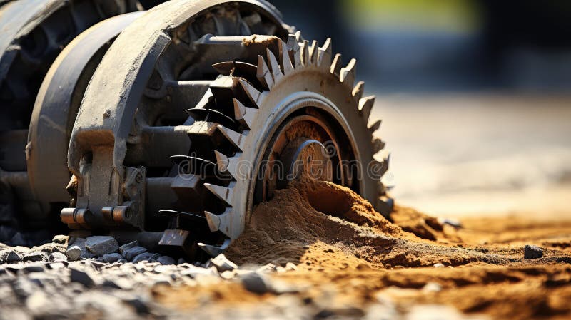 Teeth road milling machine stock illustration. Illustration of design ...