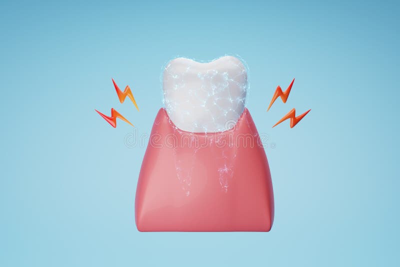 Teeth Sensitivity Concept on Blue Background Stock Illustration ...