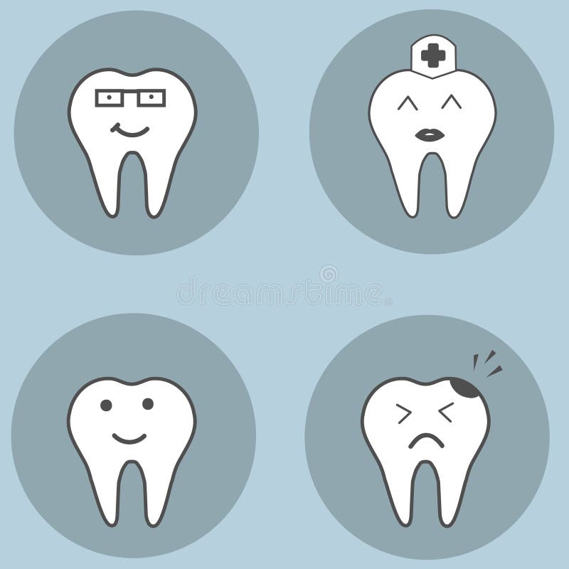 Teeth Set Dental Collection For Your Design Stock Vector
