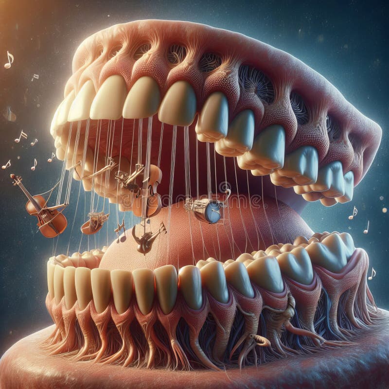 Teeth a Set of Teeth that Can Transform into Intricate Musica Stock ...
