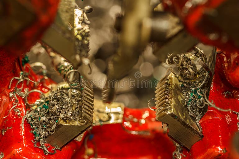 Teeth Threading Machine Pipe Stock Photo - Image of metal, hydraulic ...