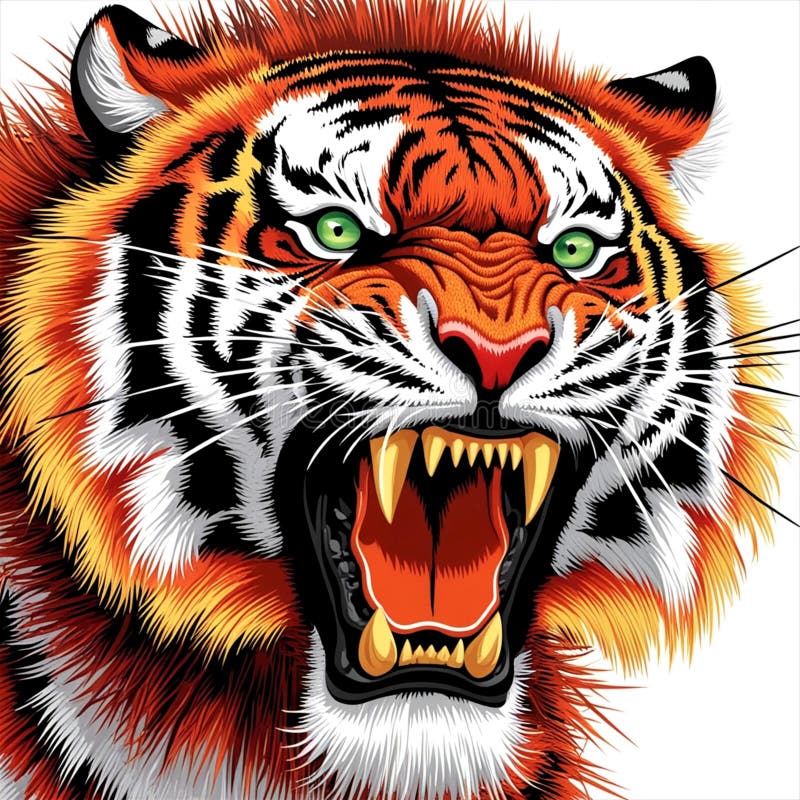 The teeth of tiger stock illustration. Illustration of nose - 352192068