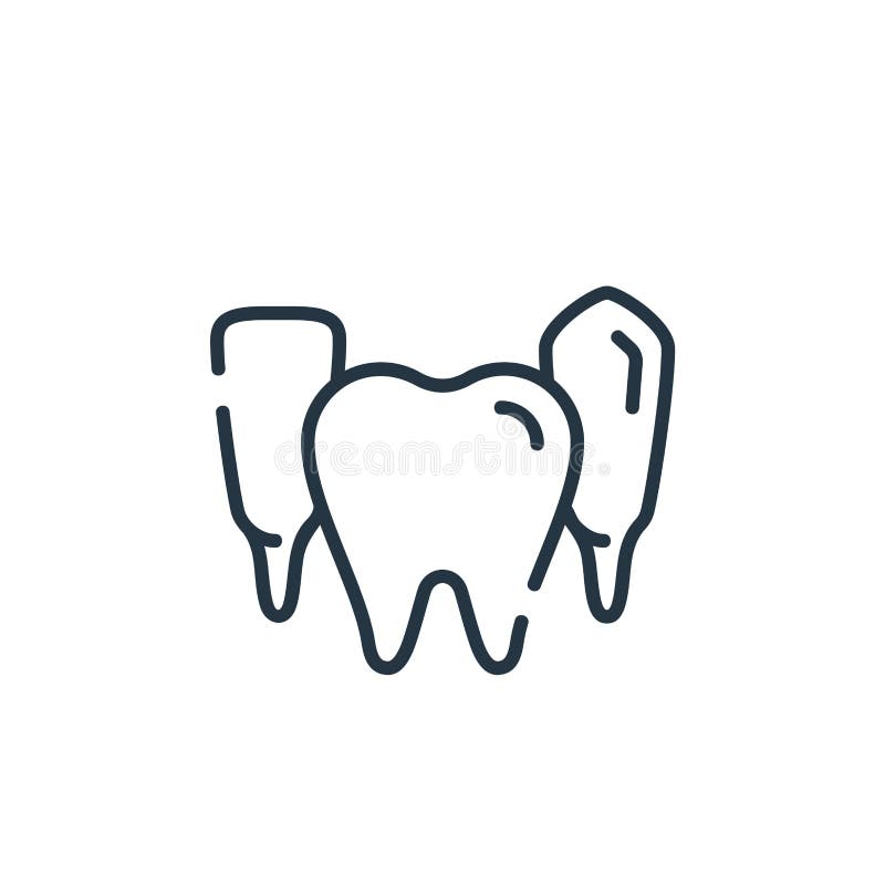 Teeth Vector Icon Isolated on White Background. Outline, Thin Line ...