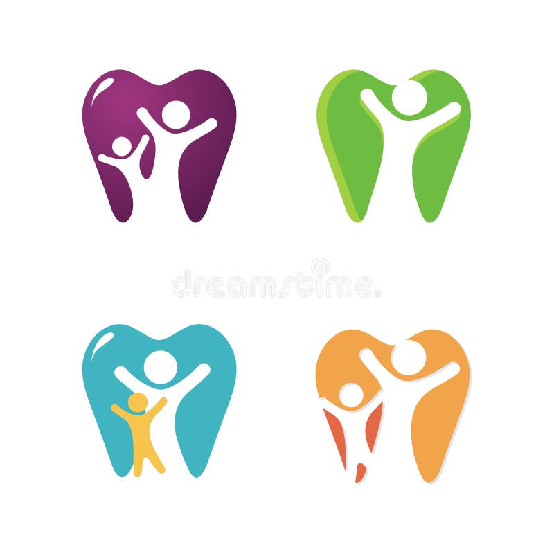 Teeth Vector Icon or Logo with Flat Cartoon Design Stock Vector ...
