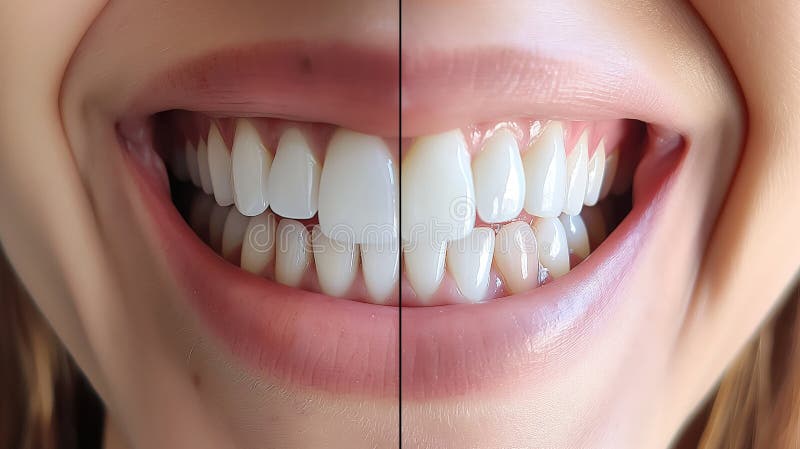 Before and after Teeth Whitening Comparison Stock Photo - Image of ...
