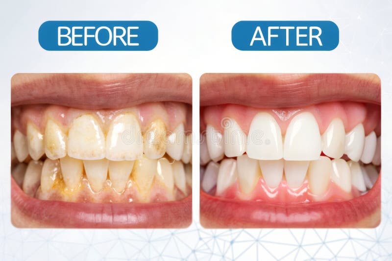 Before and after Teeth Whitening Comparison Showing Dramatic Smile ...