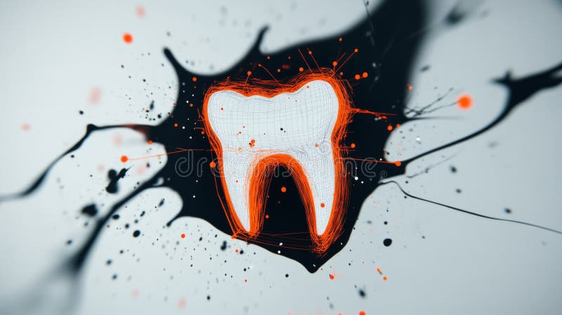 Teeth Whitening Concept. Abstract Glowing Tooth Surrounded by Soft ...